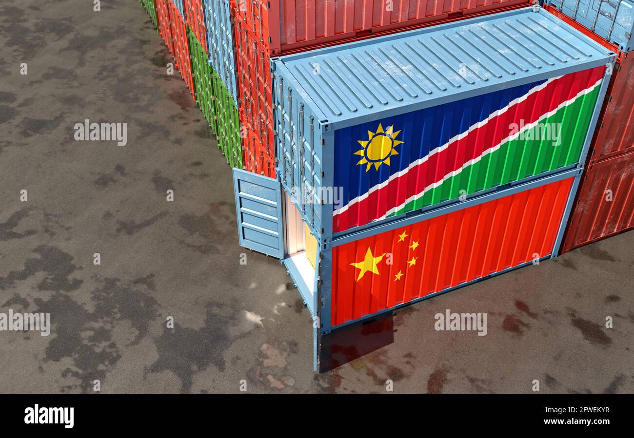 China namibia flag hi-res stock photography and images - Alamy