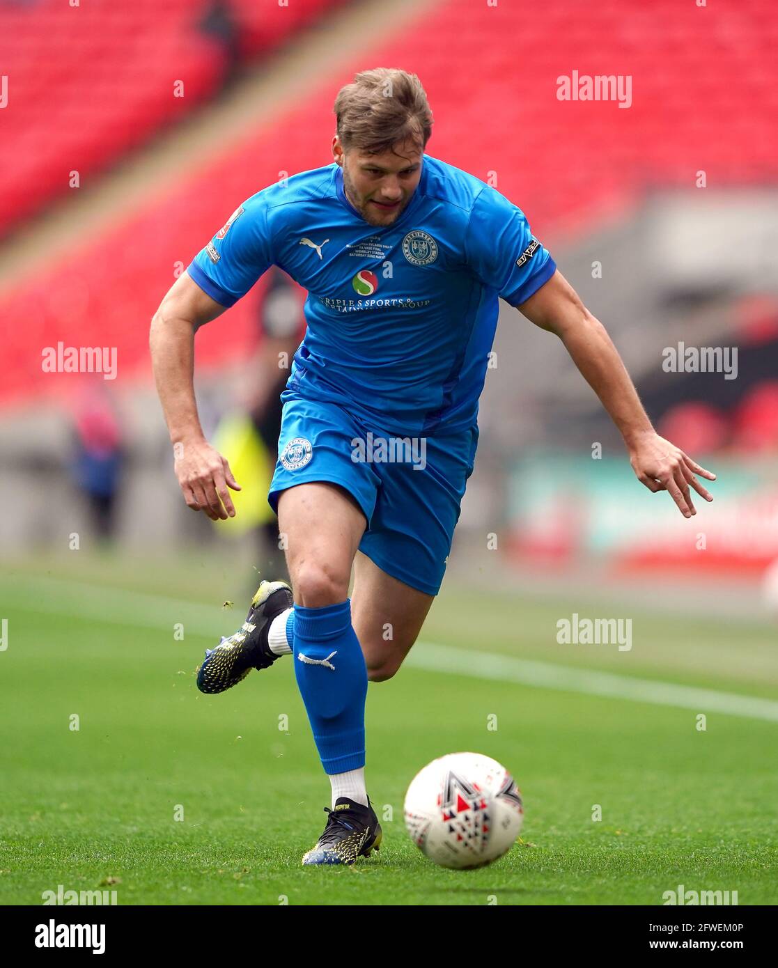 Warrington Rylands Elliot Nevitt during the Buildbase FA Vase 2020/21 ...