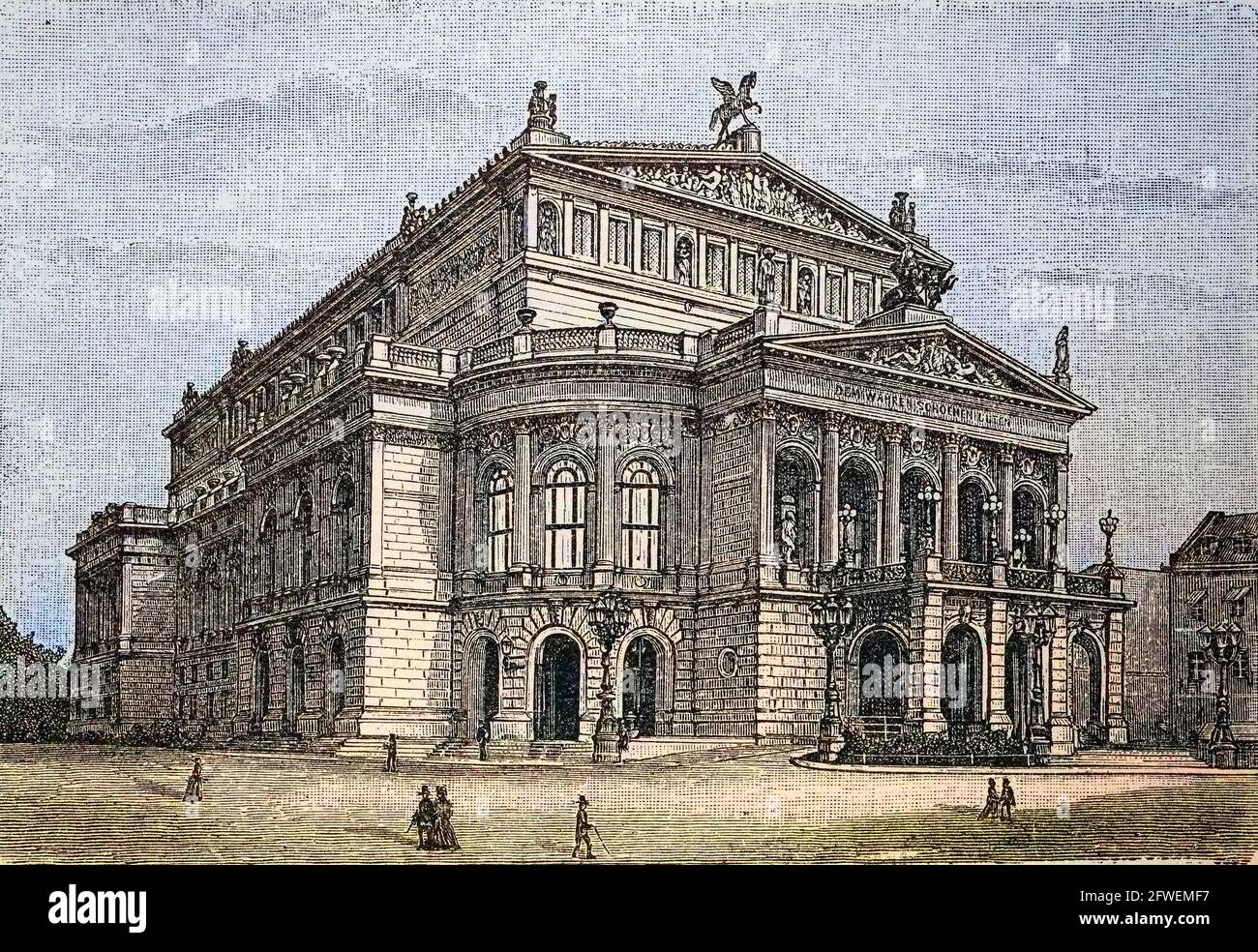 the opera building at Frankfurt, Germany, in the year 1882 / das ...