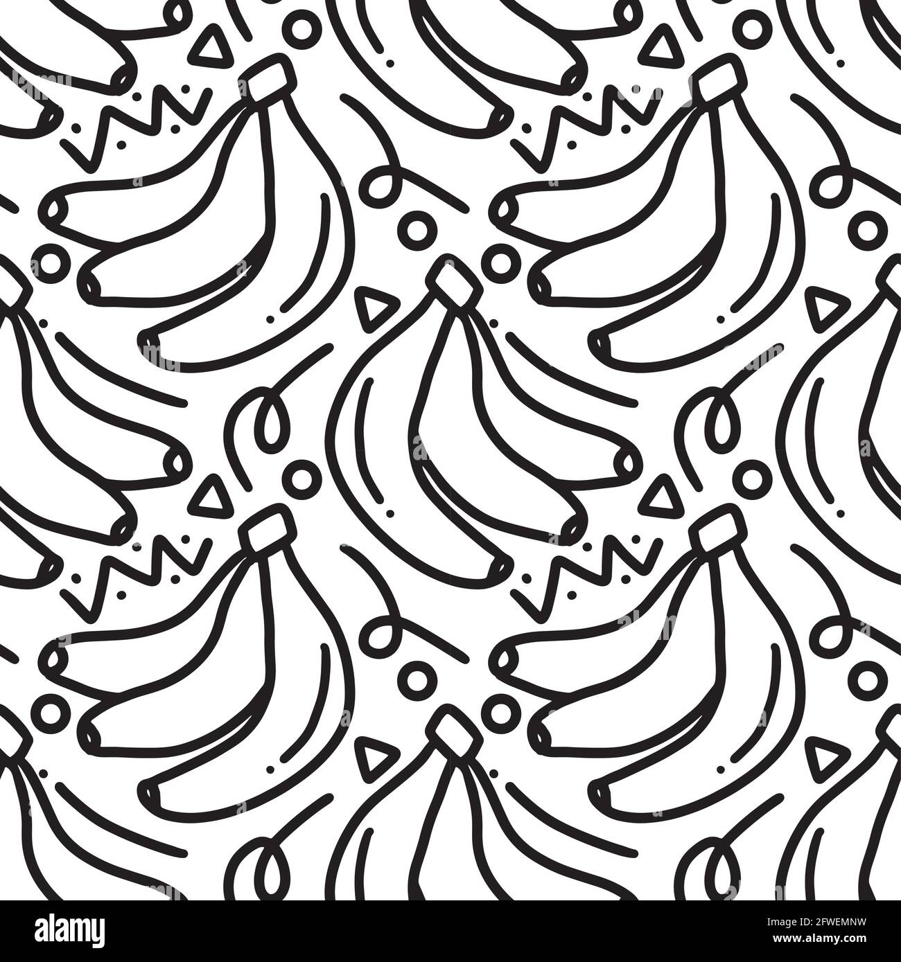 pattern of banana hand drawing Stock Vector Image & Art - Alamy