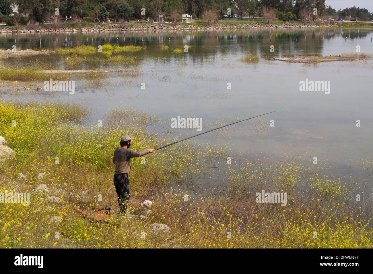 fishing in the lake Stock Photo - Alamy