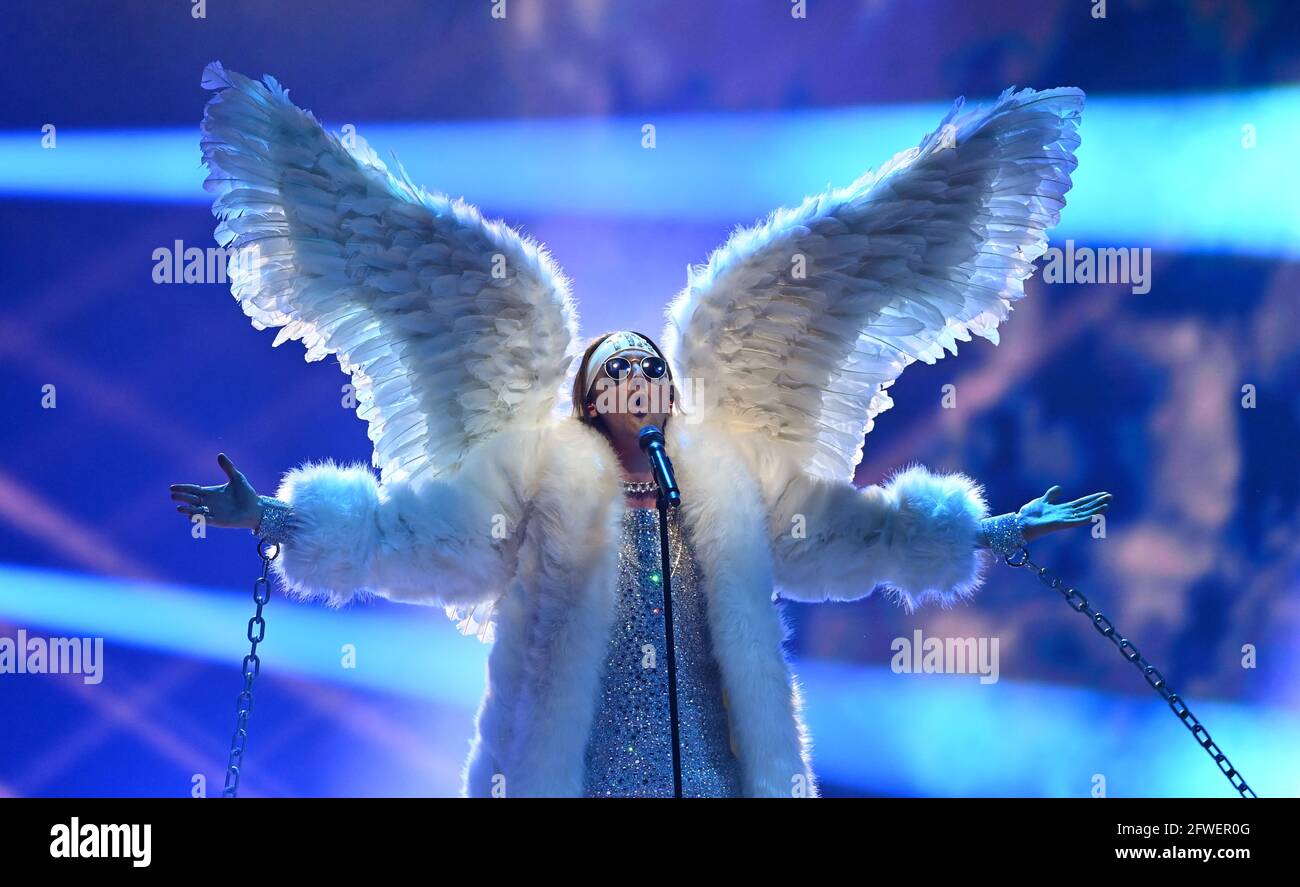 Rotterdam, Netherlands. 21st May, 2021. Singer Tix (Norway) performs ...