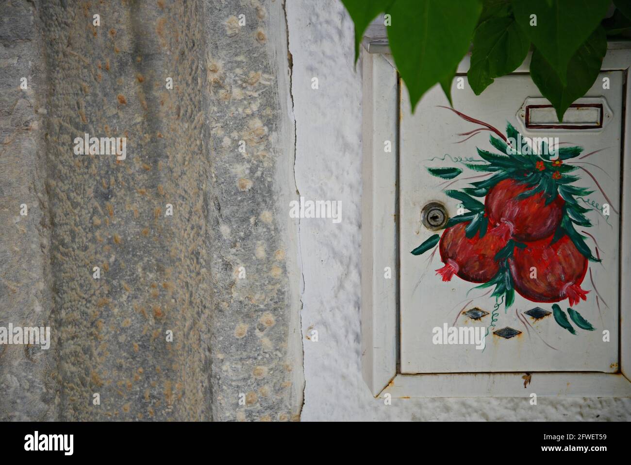 Rural house hand painted mailbox in Amorgos island, Cyclades Greece ...