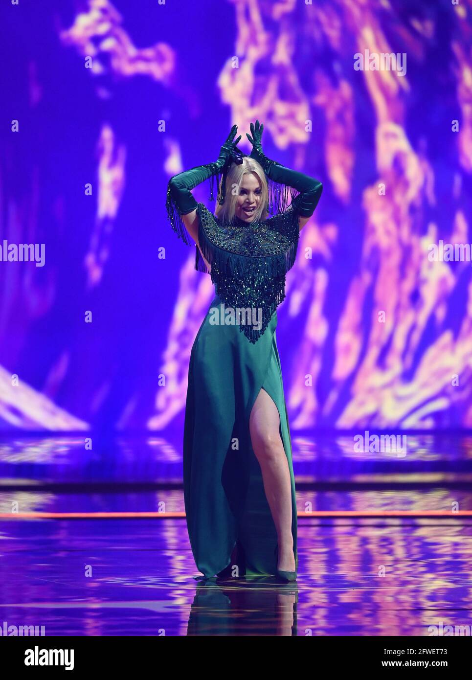 Rotterdam, Netherlands. 20th May, 2021. Singer Samanta Tina (Latvia ...