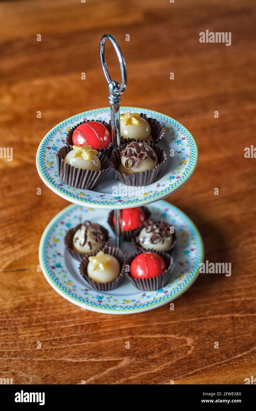 Assorted petits fours on a tray Stock Photo - Alamy