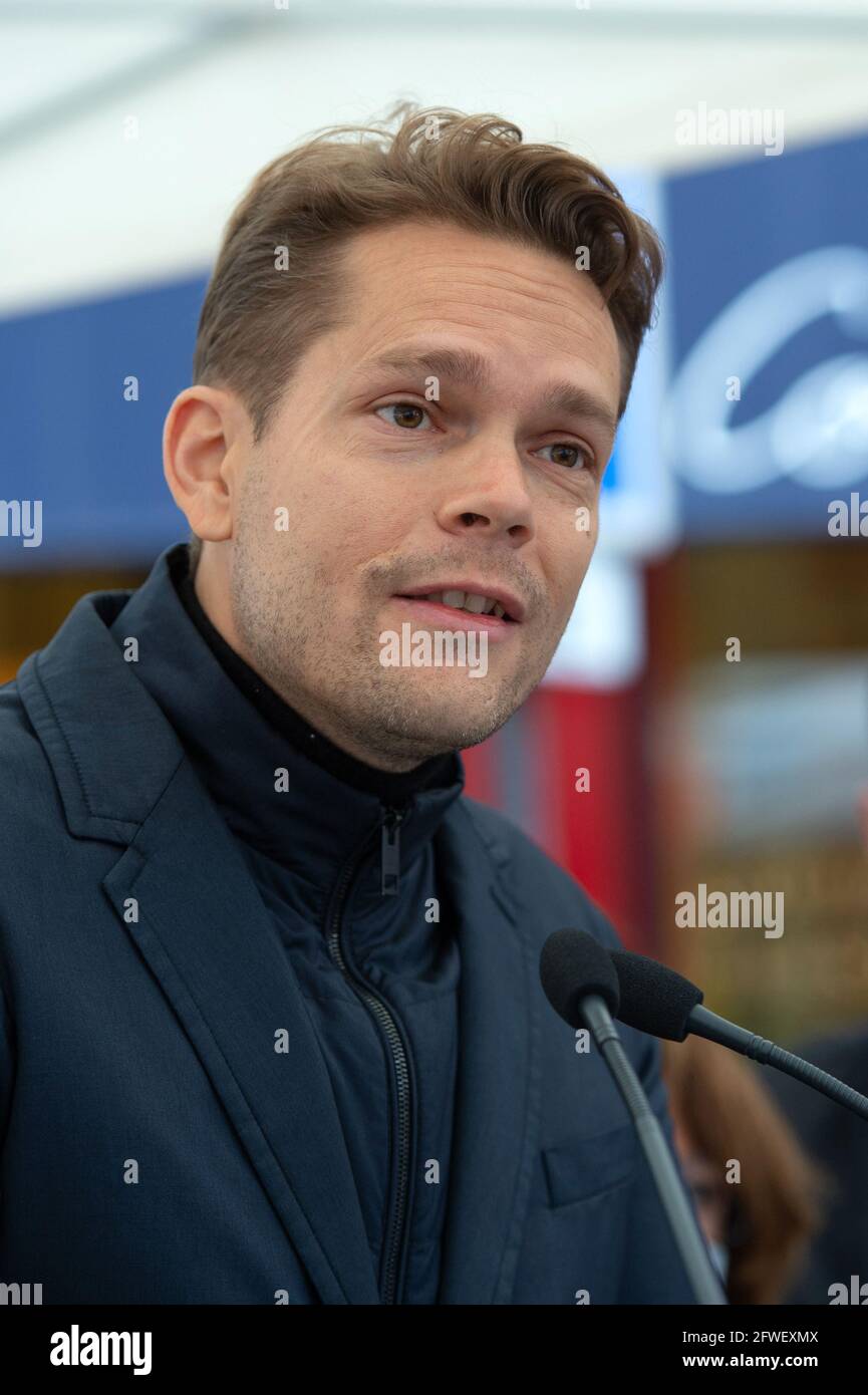 Nicolas Aznavour (son of Charles Aznavour) attending the unveilling of ...