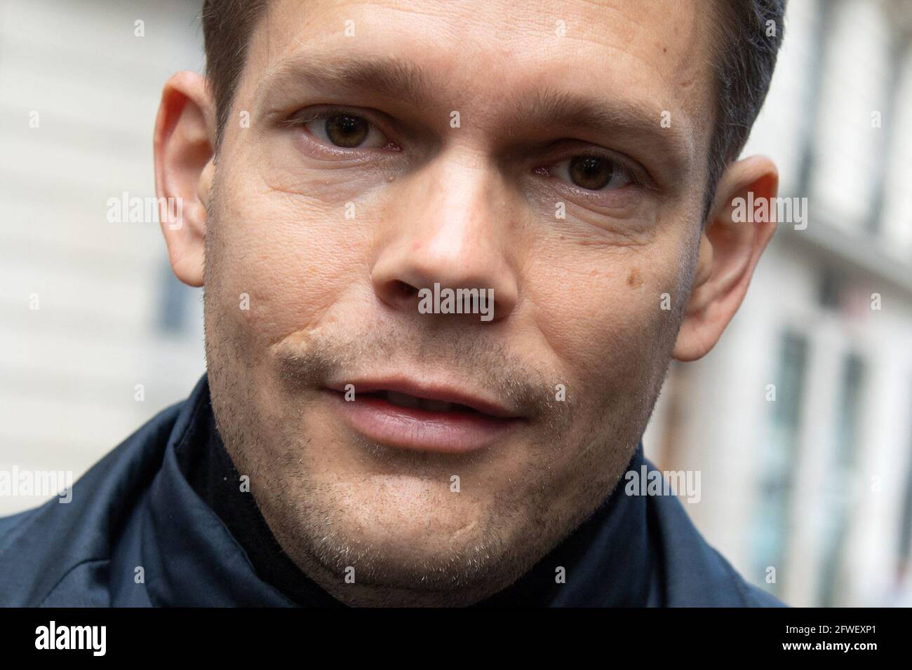 Nicolas Aznavour (son of Charles Aznavour) attending the unveilling of ...
