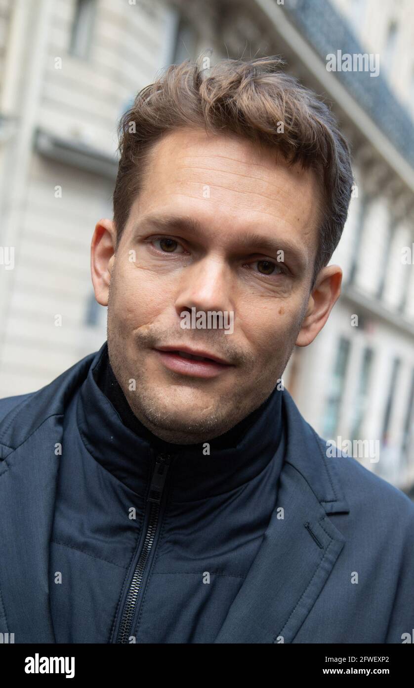 Nicolas Aznavour (son of Charles Aznavour) attending the unveilling of ...