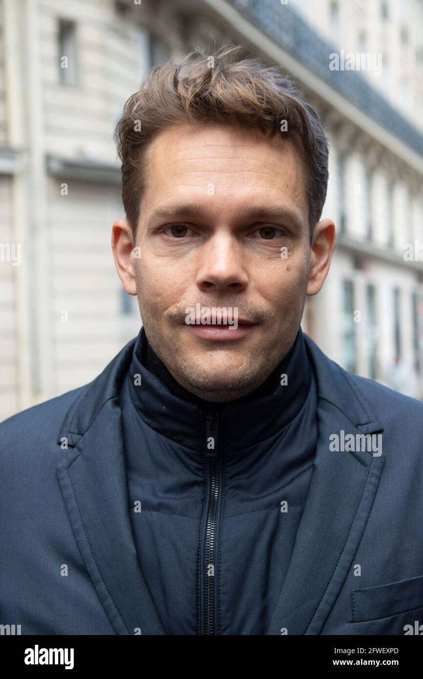 Nicolas Aznavour (son of Charles Aznavour) attending the unveilling of ...