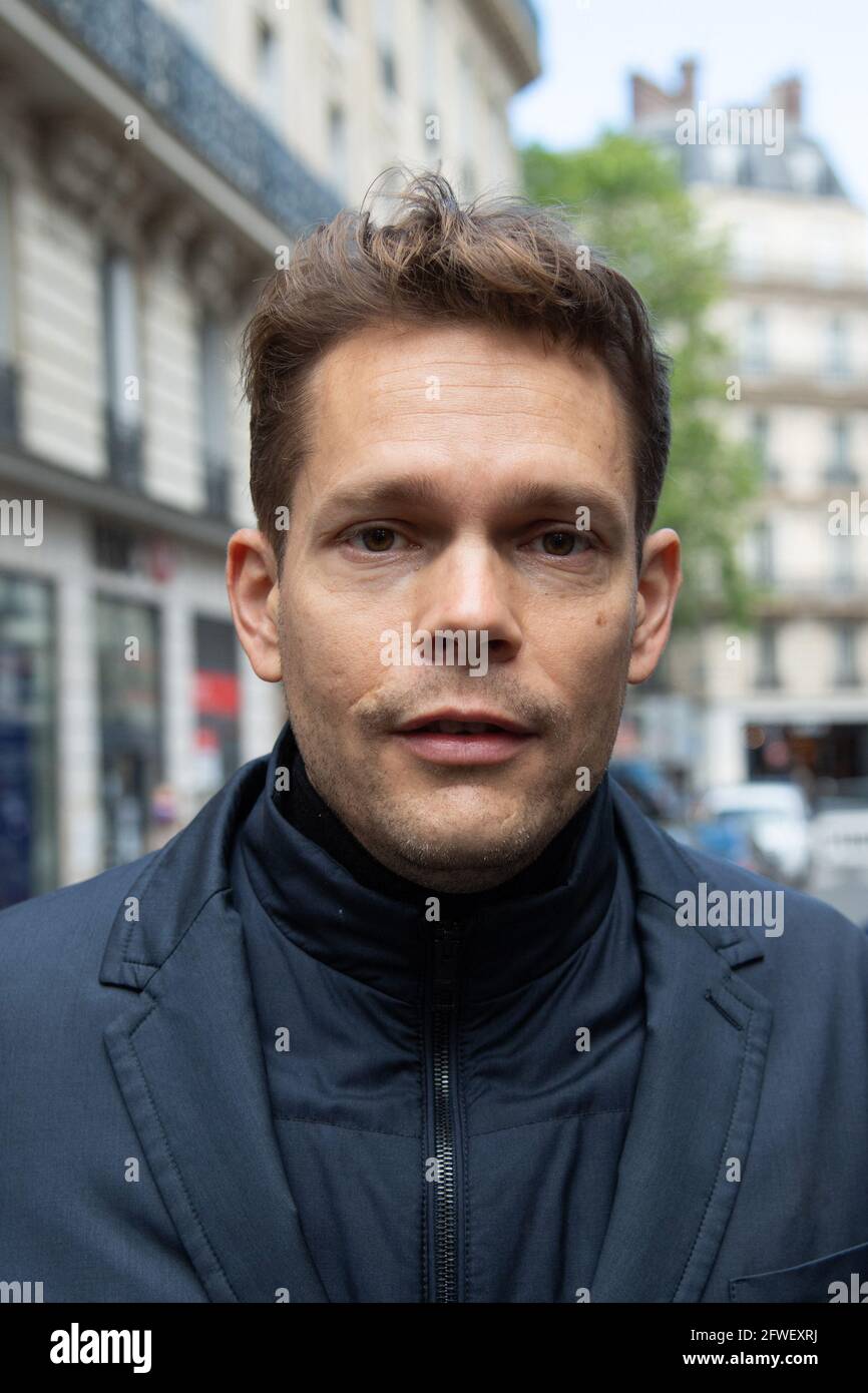 Nicolas Aznavour (son of Charles Aznavour) attending the unveilling of ...