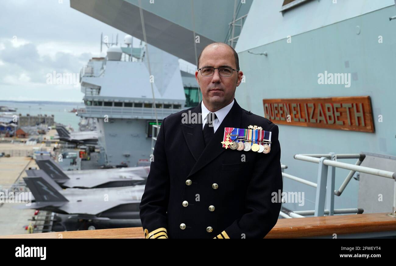 Captain Angus Essenhigh after Queen Elizabeth II visited HMS Queen ...
