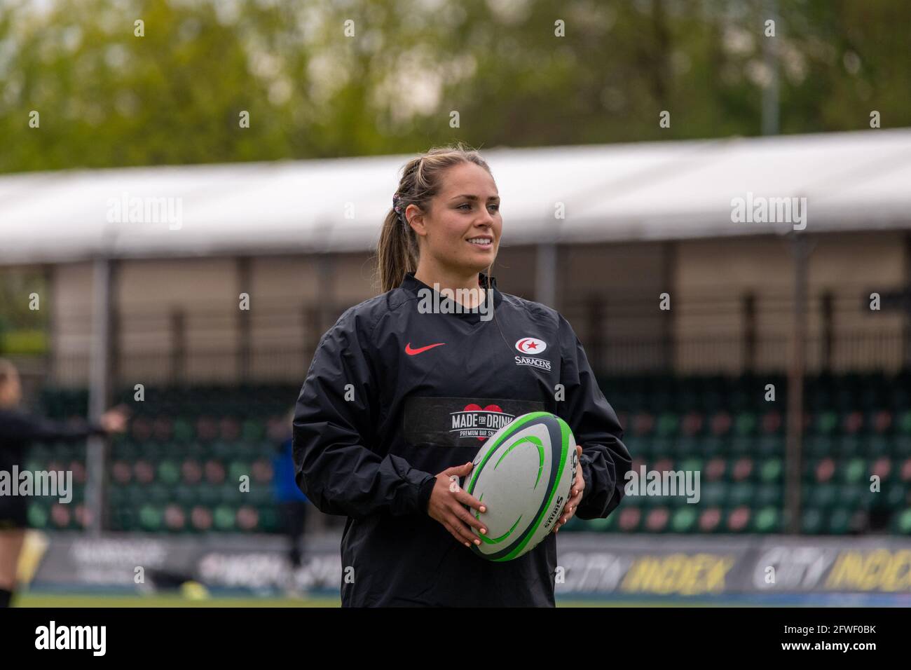 London, UK. 22nd May, 2021. Emma Swords (9 Saracens Women) prior the ...