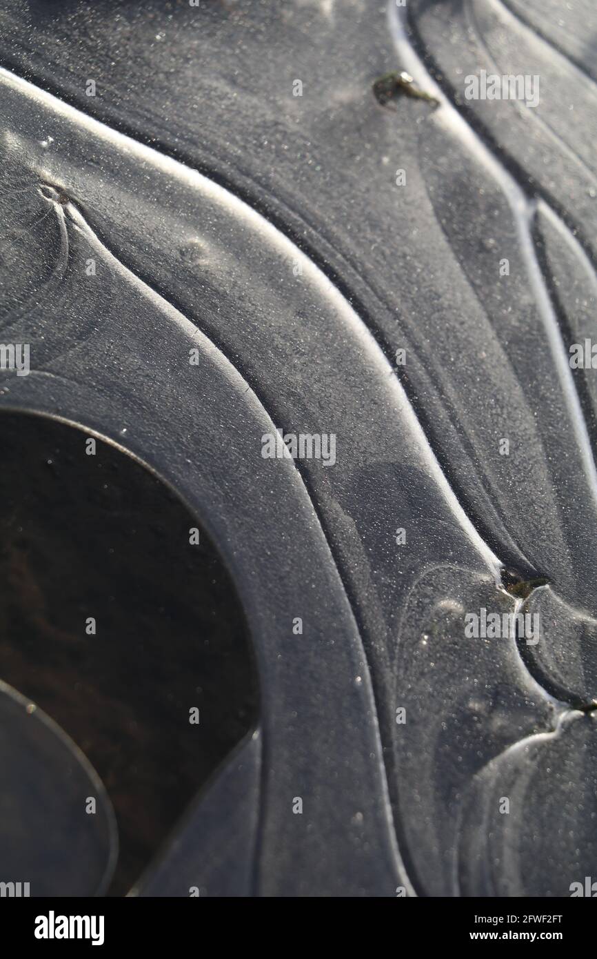 natural abstract pattern in ice over a puddle Stock Photo - Alamy