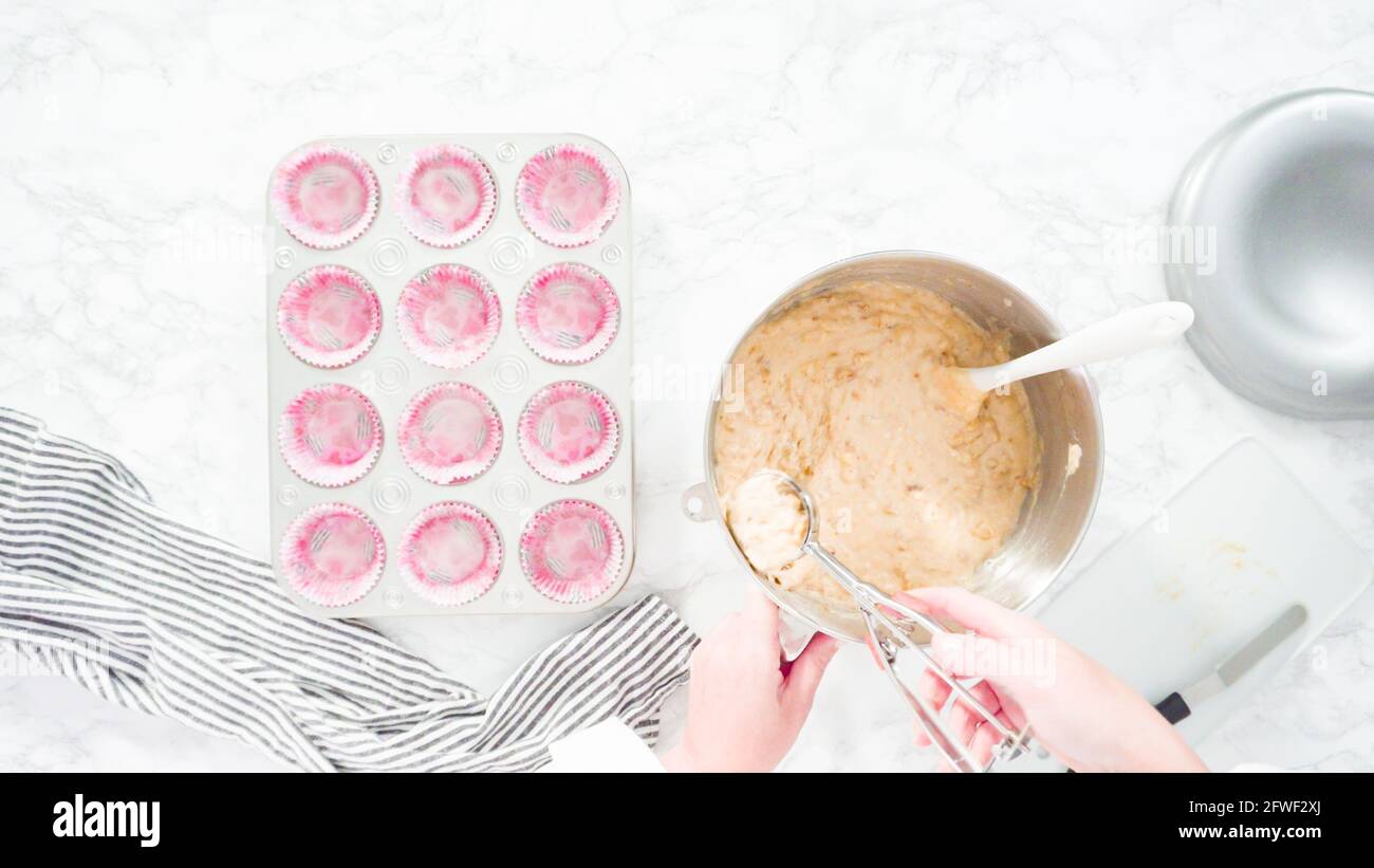 Flat lay. Step by step. Preparing homemade caramel in the cooking pot ...