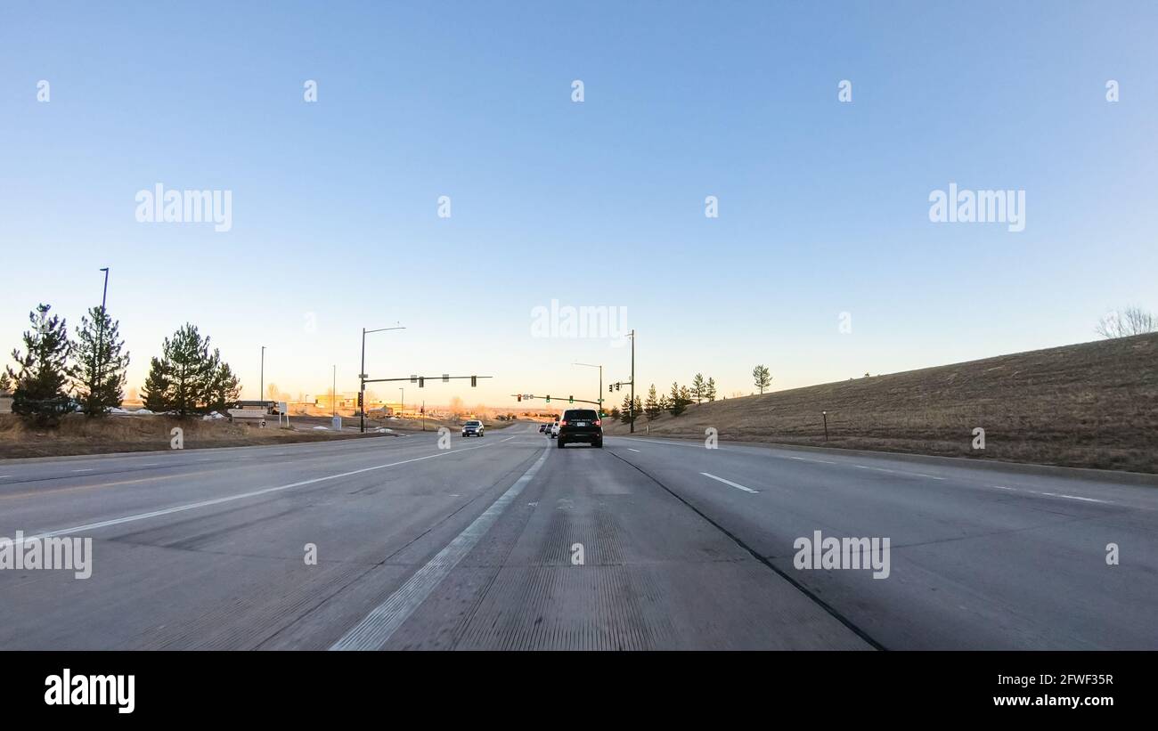 Driving on typical paved roads in suburban America Stock Photo - Alamy