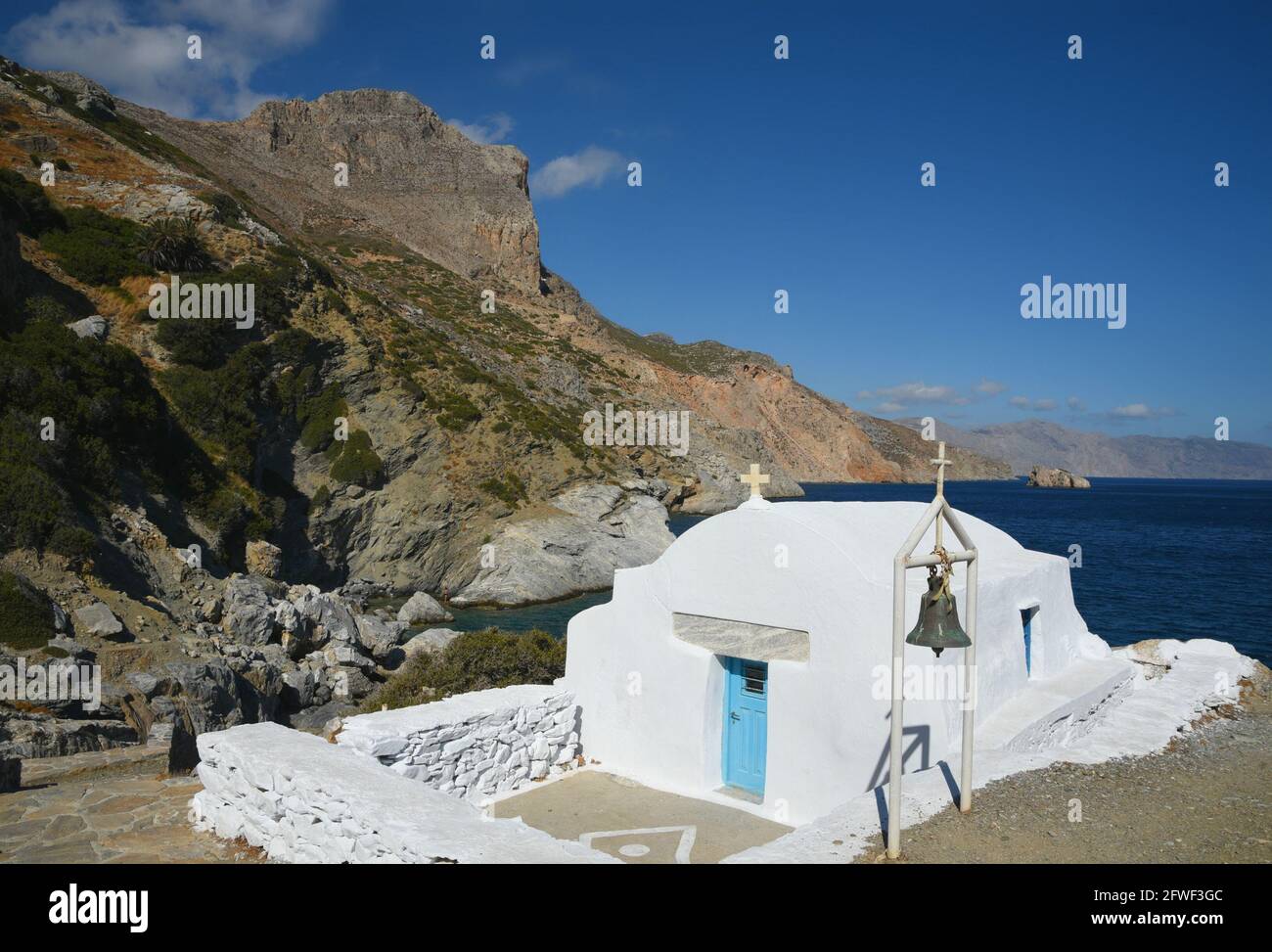 Landscape with panoramic view of Aghia Anna a picturesque Greek ...