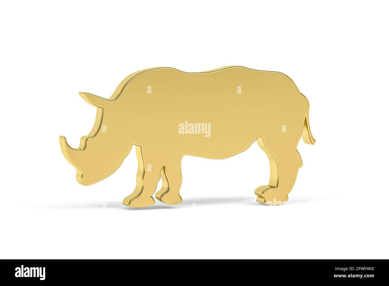 Golden 3d rhino icon isolated on white background - 3d render Stock ...