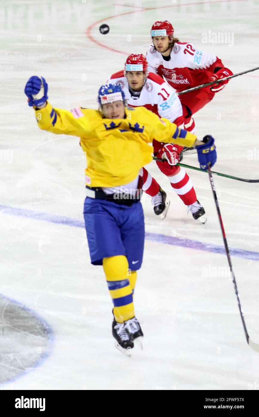 Olympic Sports Centre, Riga, Latvia, 22 May 2021, Puck action during ...