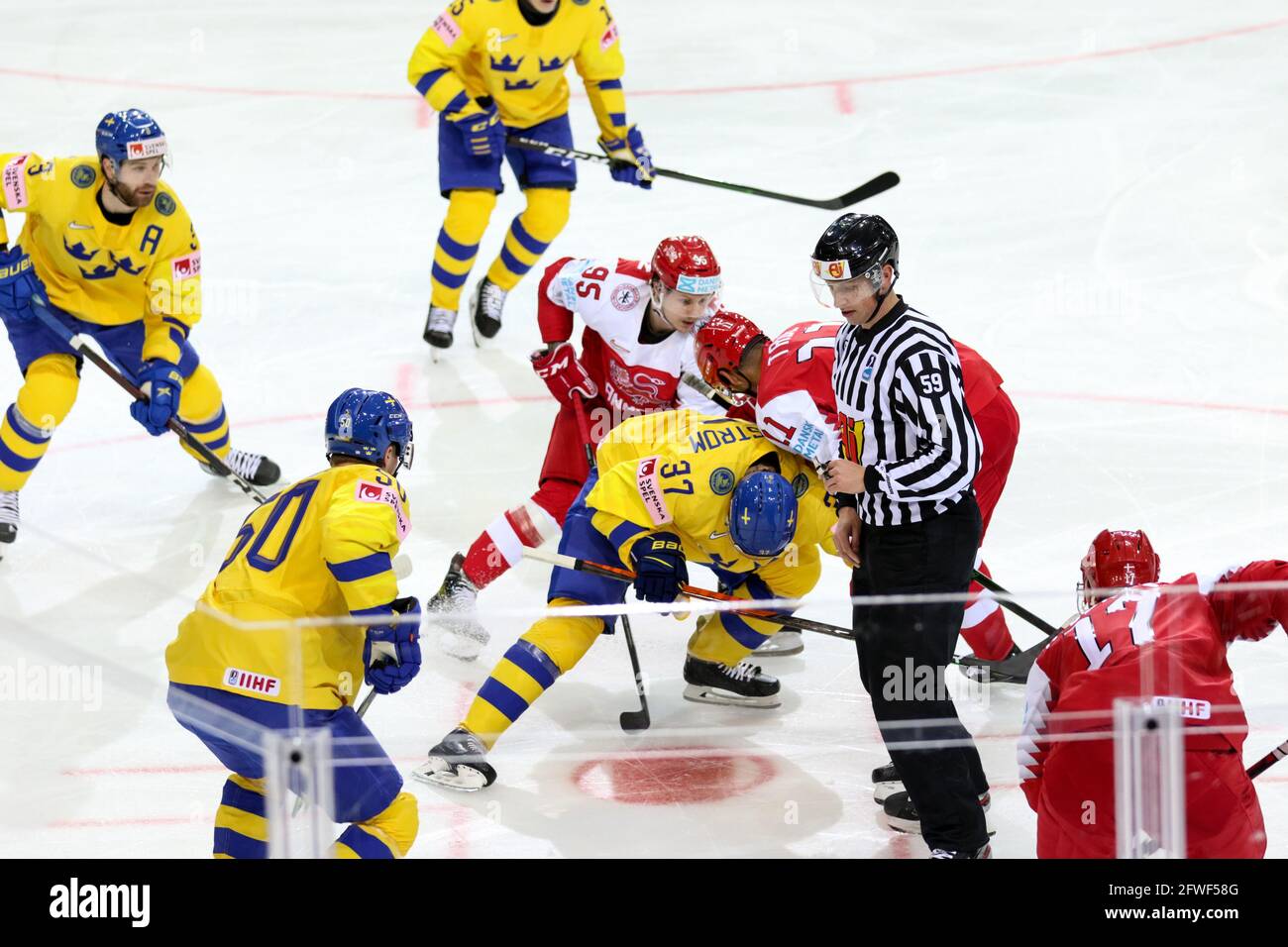 Olympic Sports Centre, Riga, Latvia, 22 May 2021, face off during World ...