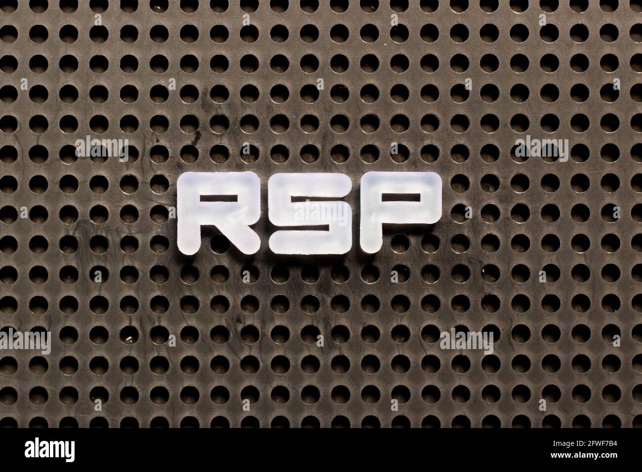 White color letter in word RSP (Abbreviation of Retail selling price ...