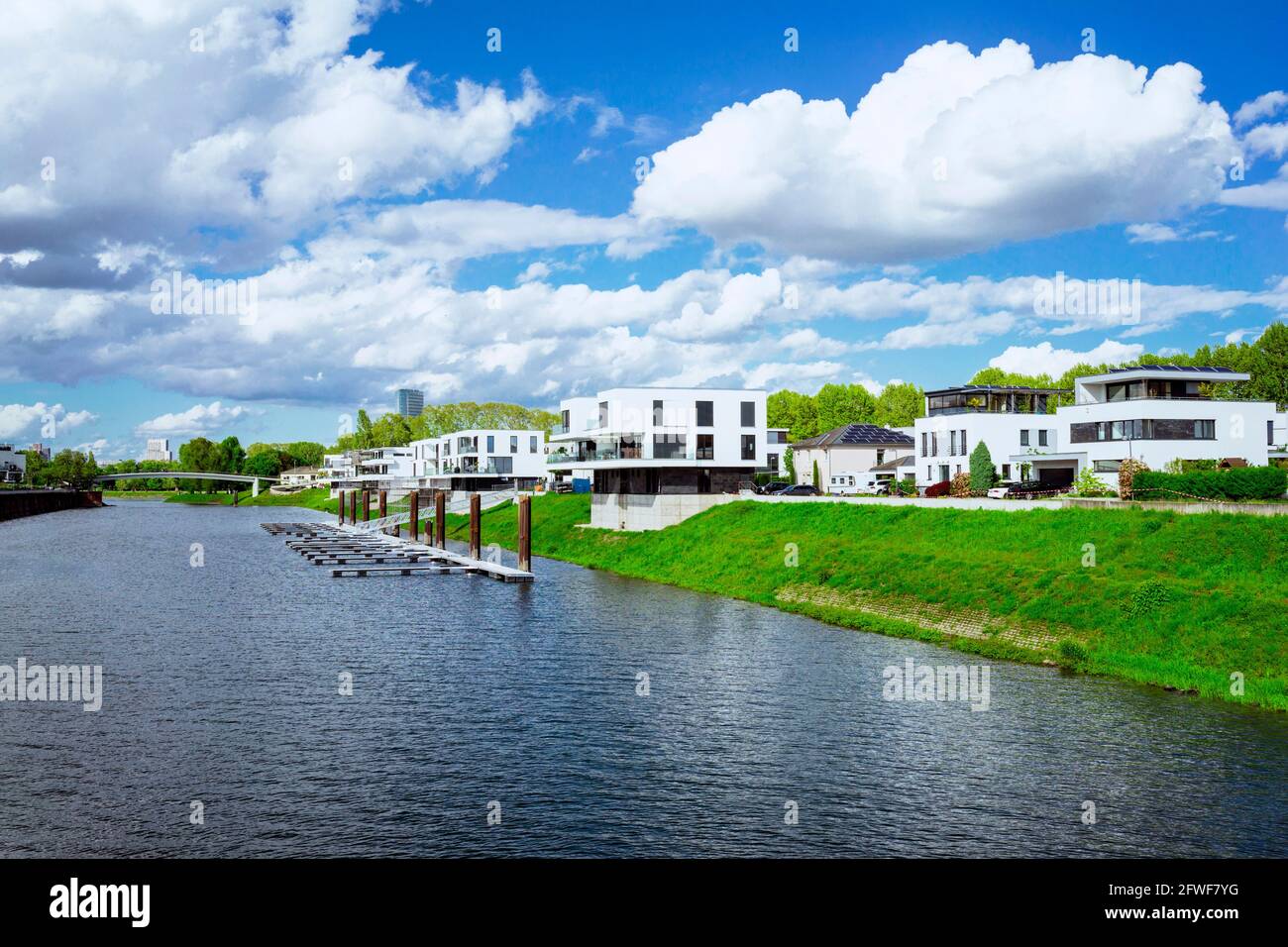 Parkinsel quarter in Ludwigshafen Germany. The upscale quarter has ...