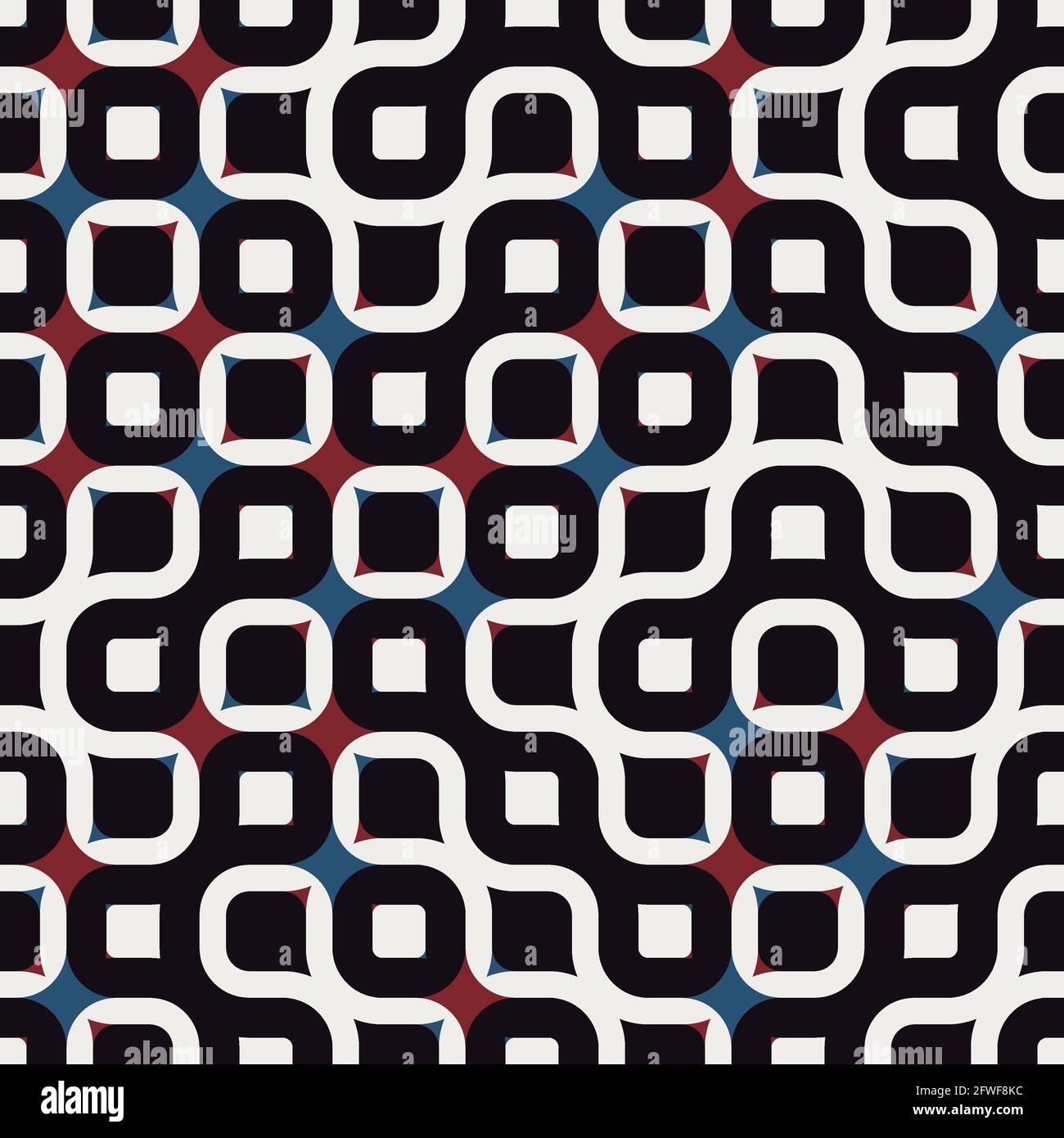 Seamless geo pattern in red blue black white Stock Photo - Alamy