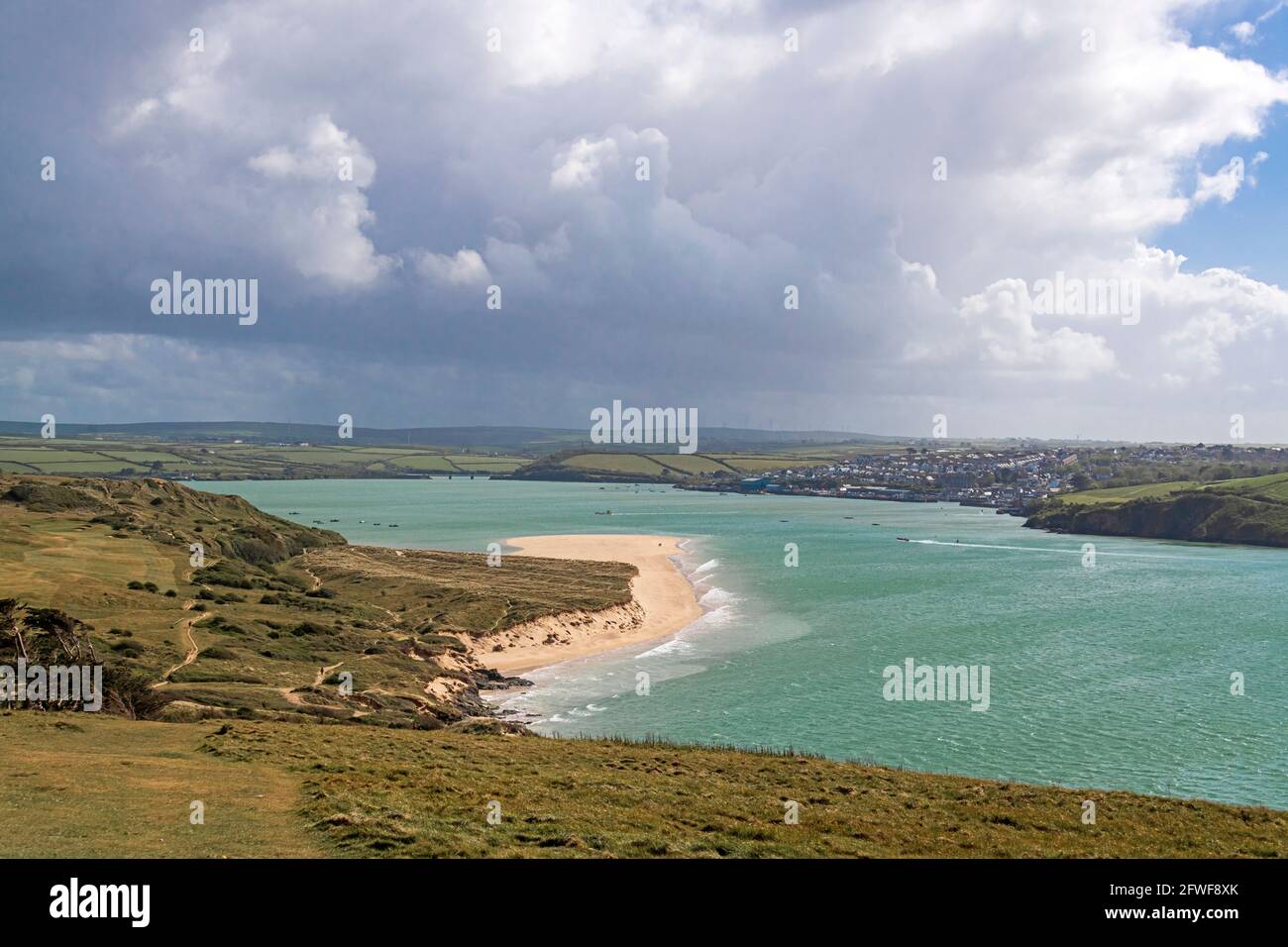 Views of Padstow and the River Camel from Brae Hill, North Cornwall ...