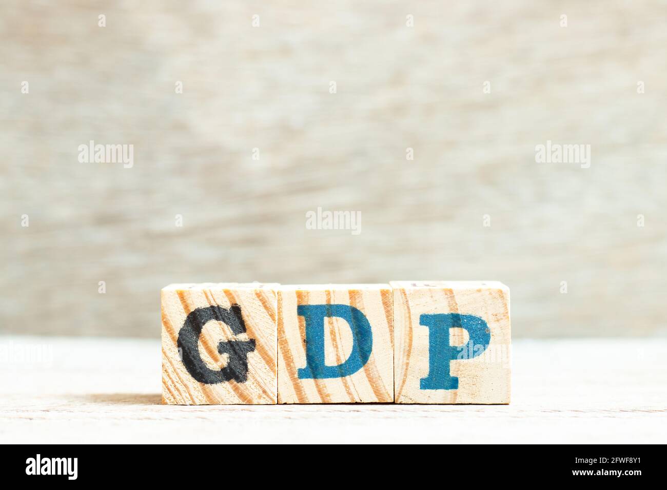 Alphabet letter block in word GDP (Abbreviation of good distribution ...
