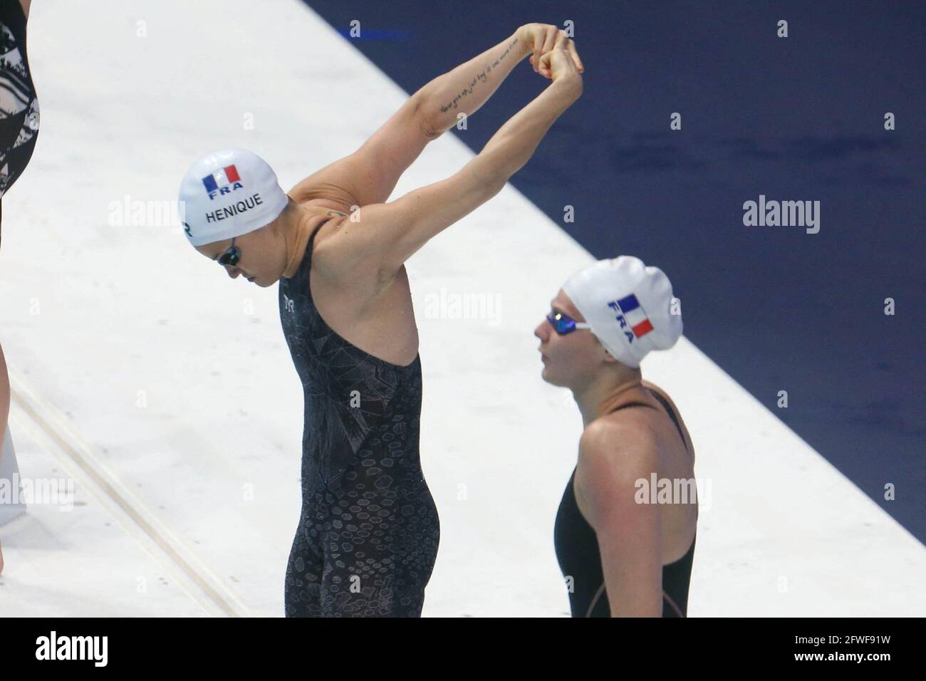Melanie Henique of France Series 50 m Butterfly during the 2021 LEN ...