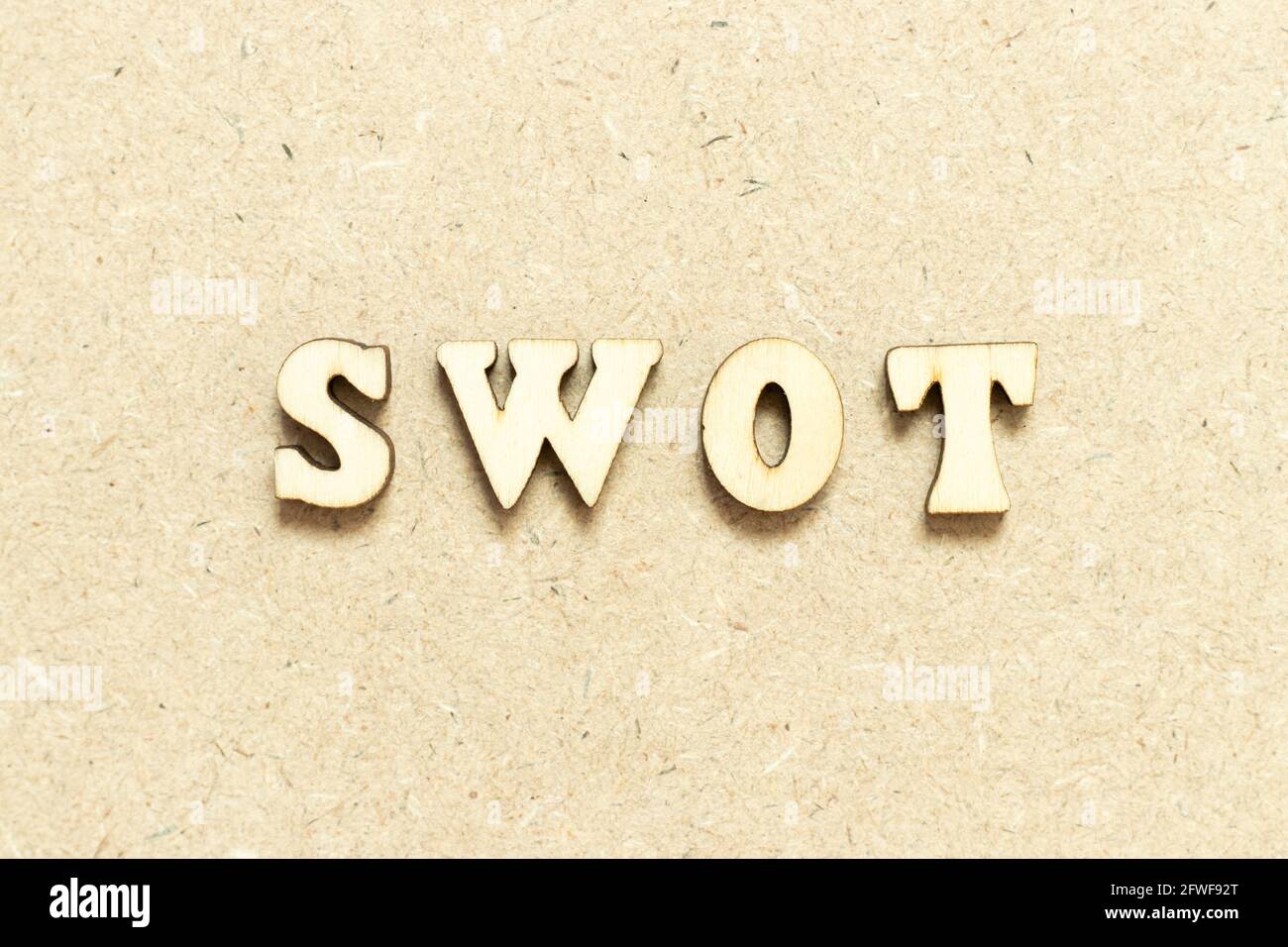 Alphabet letter in word SWOT (abbreviation of strength, weakness ...