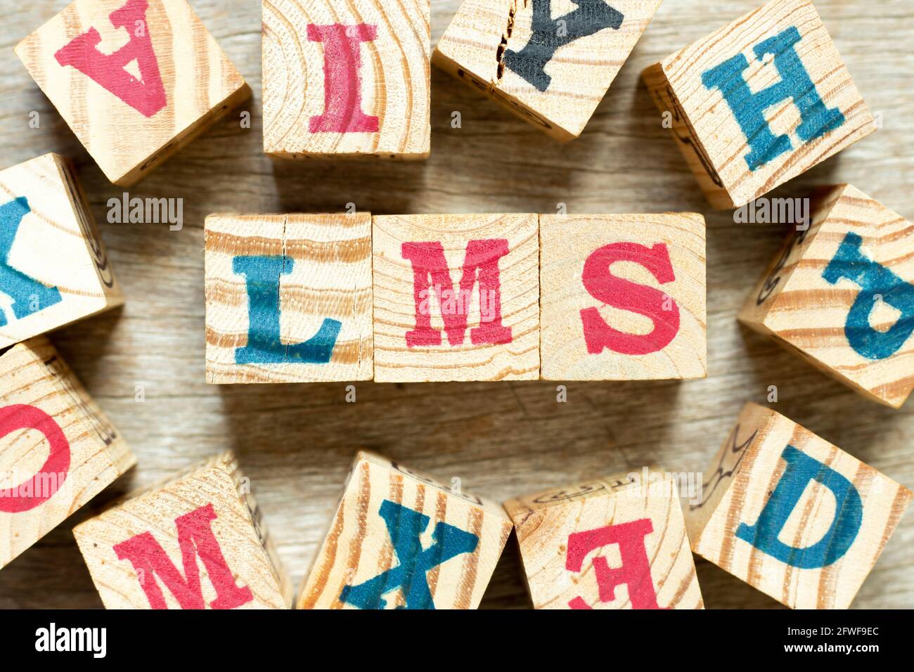 Alphabet letter block in word LMS (Abbreviation of Learning management ...