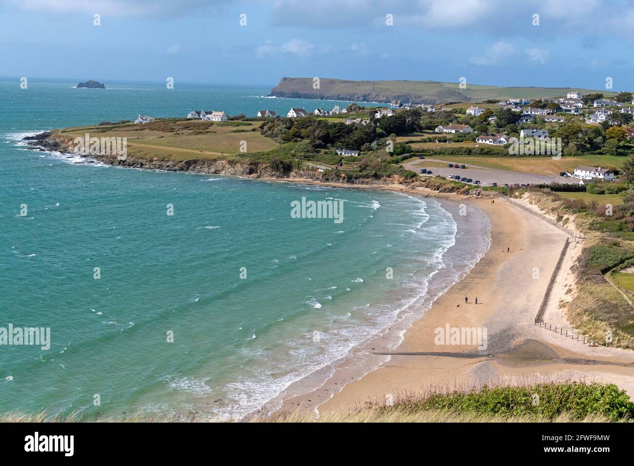 Daymer Bay from Brae Hill in Wadebridge, North Cornwall Stock Photo - Alamy
