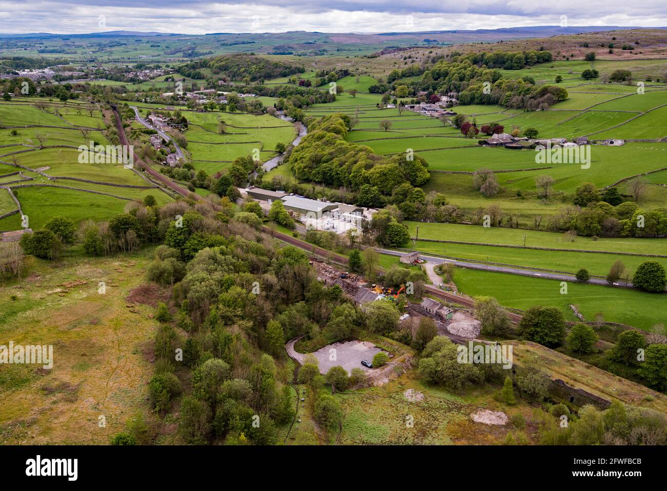 Stone and concrete merchants, Langcliffe, near Settle Stock Photo - Alamy