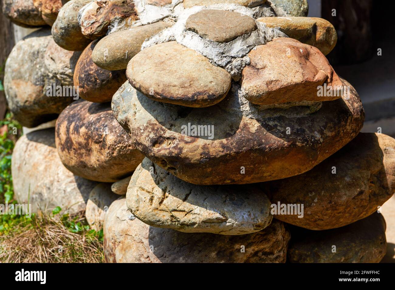 Large stone road and stone wall in the countryside Stock Photo - Alamy