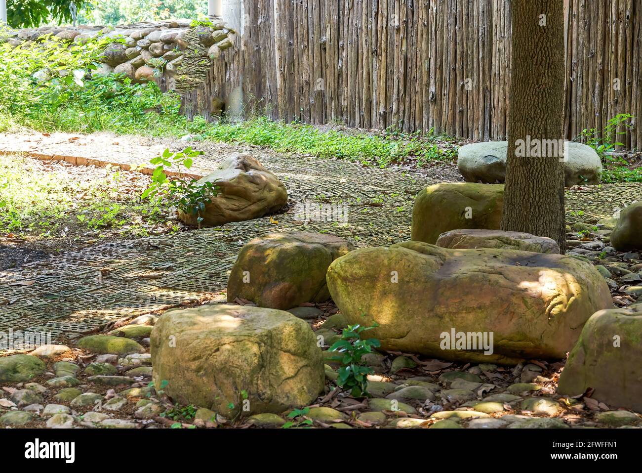 Large stone road and stone wall in the countryside Stock Photo - Alamy