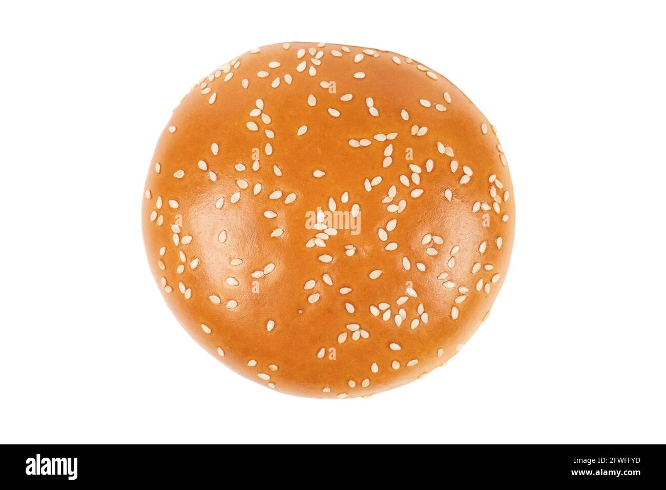 Fresh Burger Bun Isolated On White Background With Clipping Path