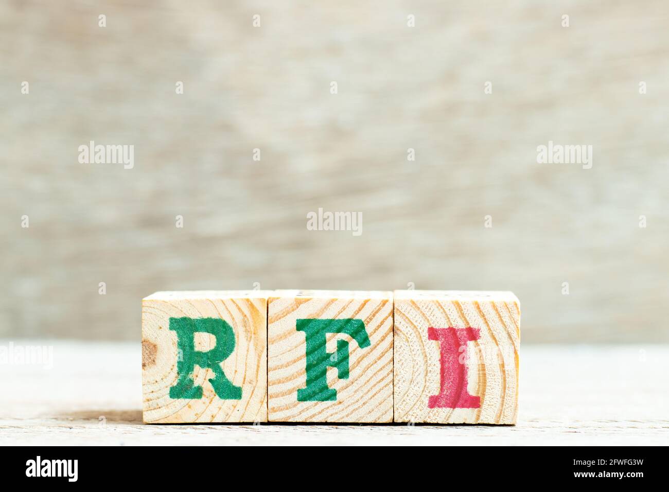 Alphabet letter block in word RFI (Abbreviation of request for ...