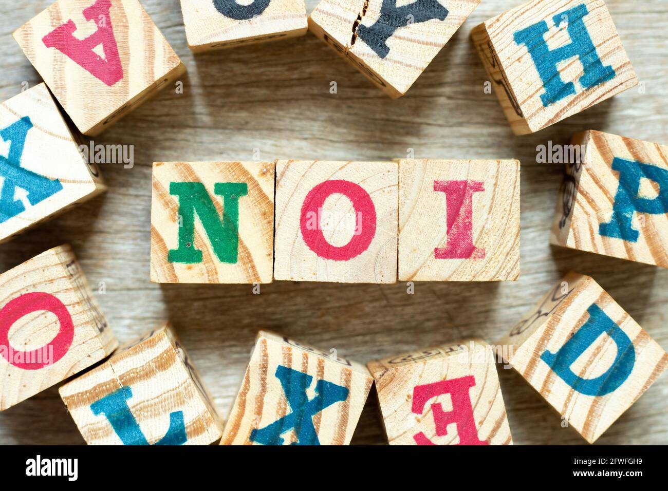 Alphabet letter block in word NOI (Abbreviation of Net operating income ...
