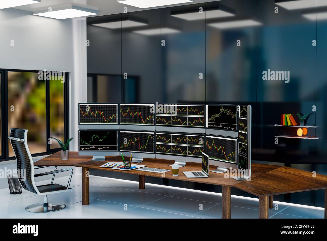 Big trading room and working place of business people Stock Photo - Alamy