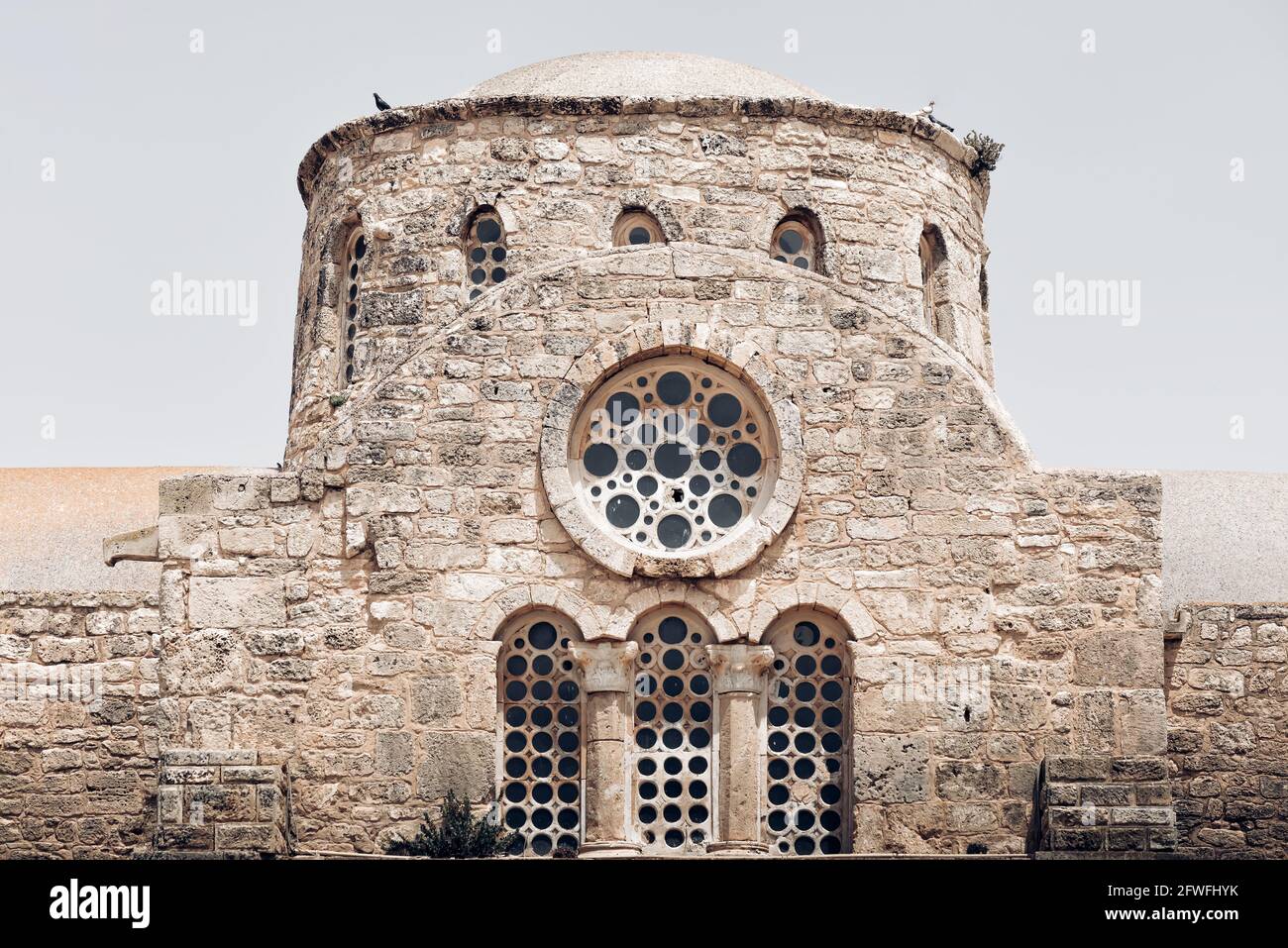 Apostle Barnabas' church with the rosette window, Cyprus Stock Photo ...