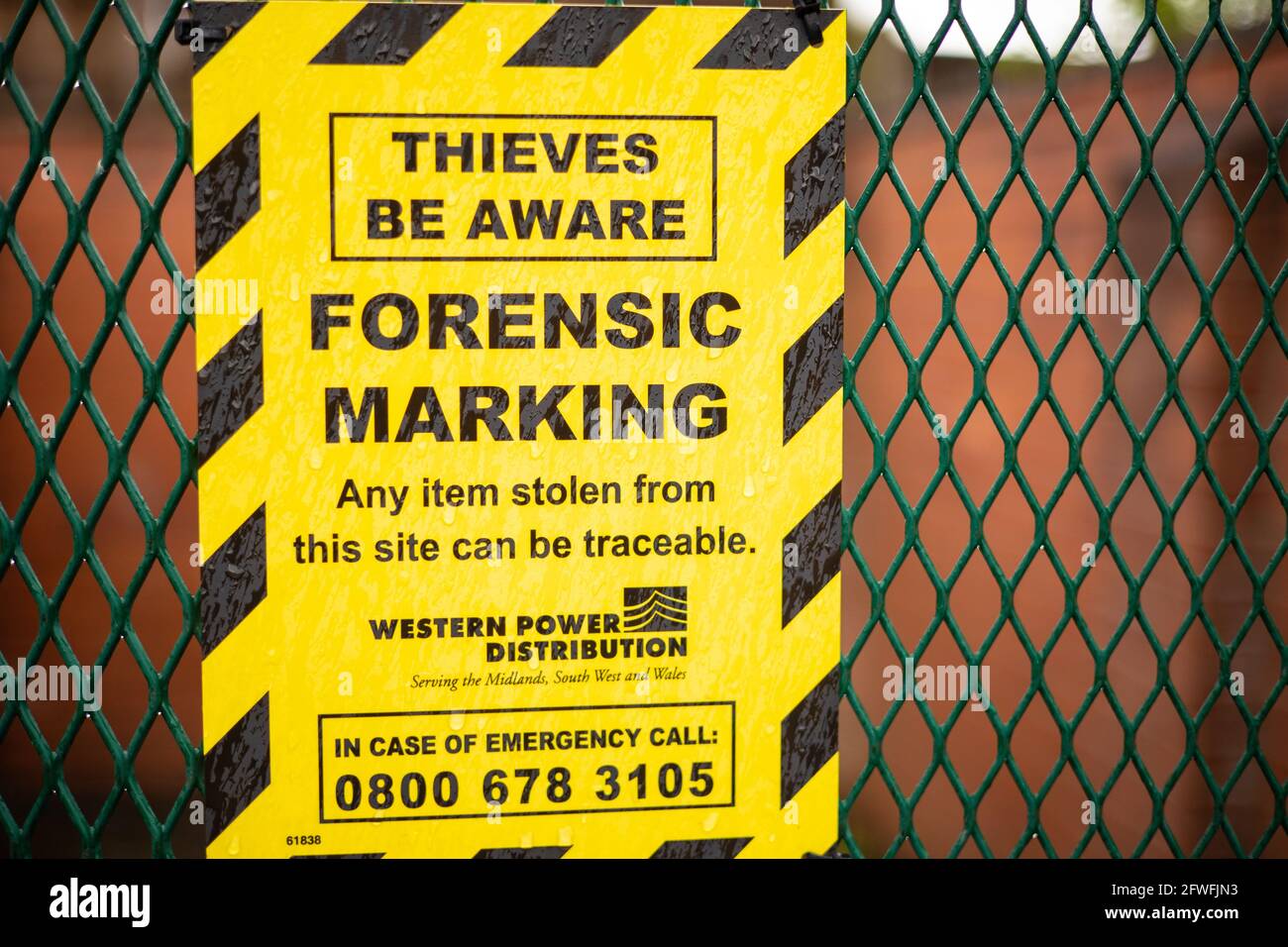 Yellow warning signs for Road safety and Electrical Safety Stock Photo ...