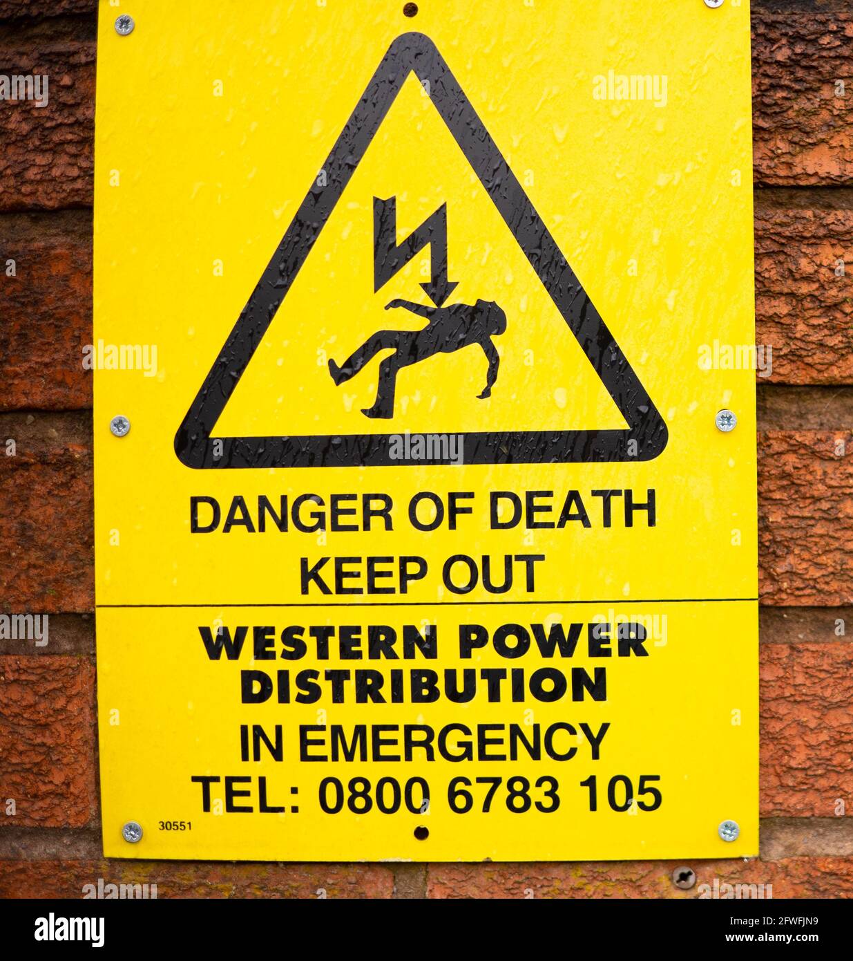 Yellow warning signs for Road safety and Electrical Safety Stock Photo ...