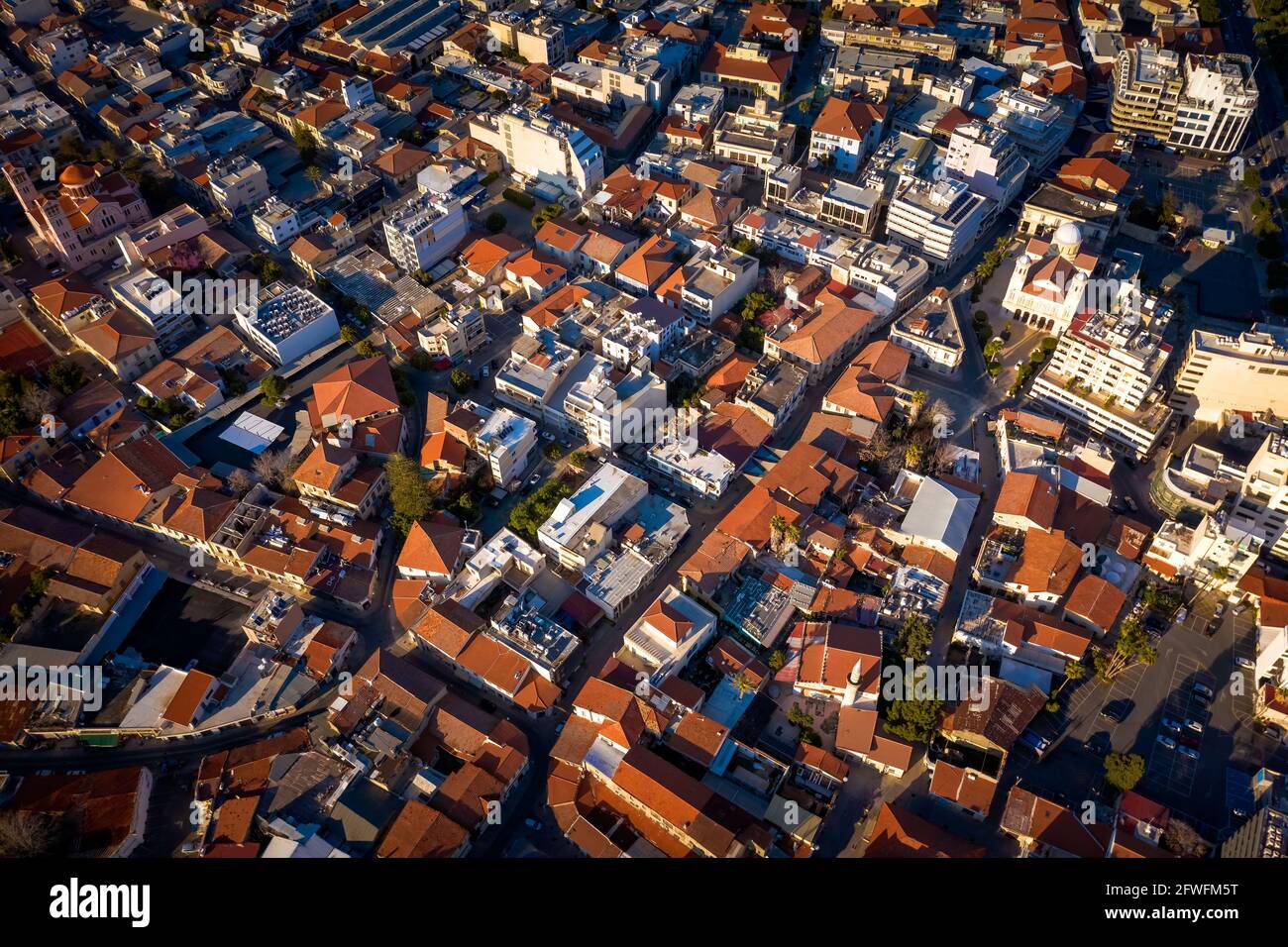 Heart of Limassol, Cyprus, top down view Stock Photo - Alamy