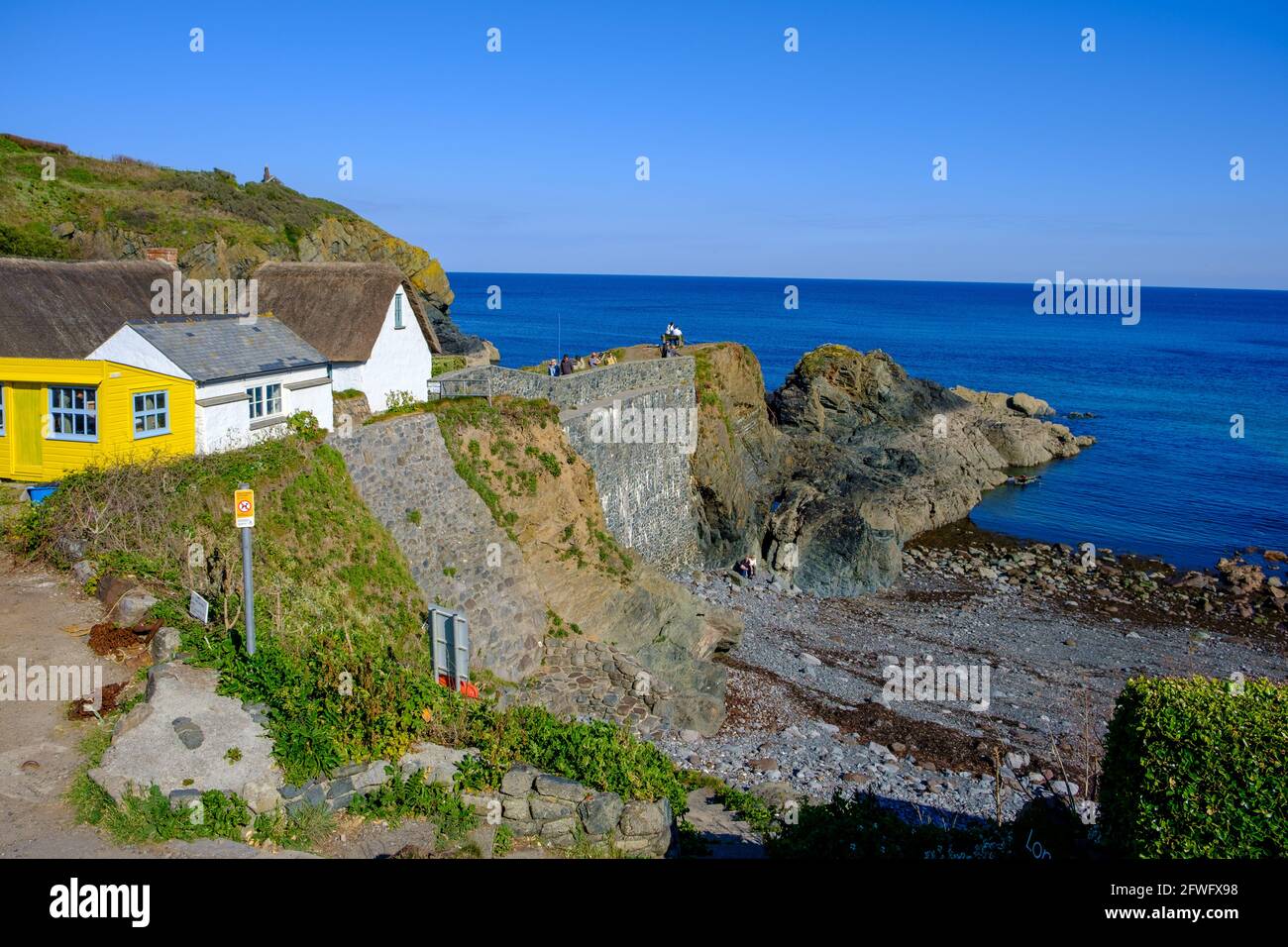 Cadgwith Cove South West Coast Path Lizard Point Cornwall England Stock ...