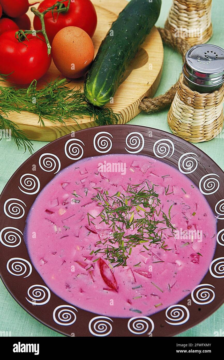 Cold soup - Chlodnik Stock Photo - Alamy