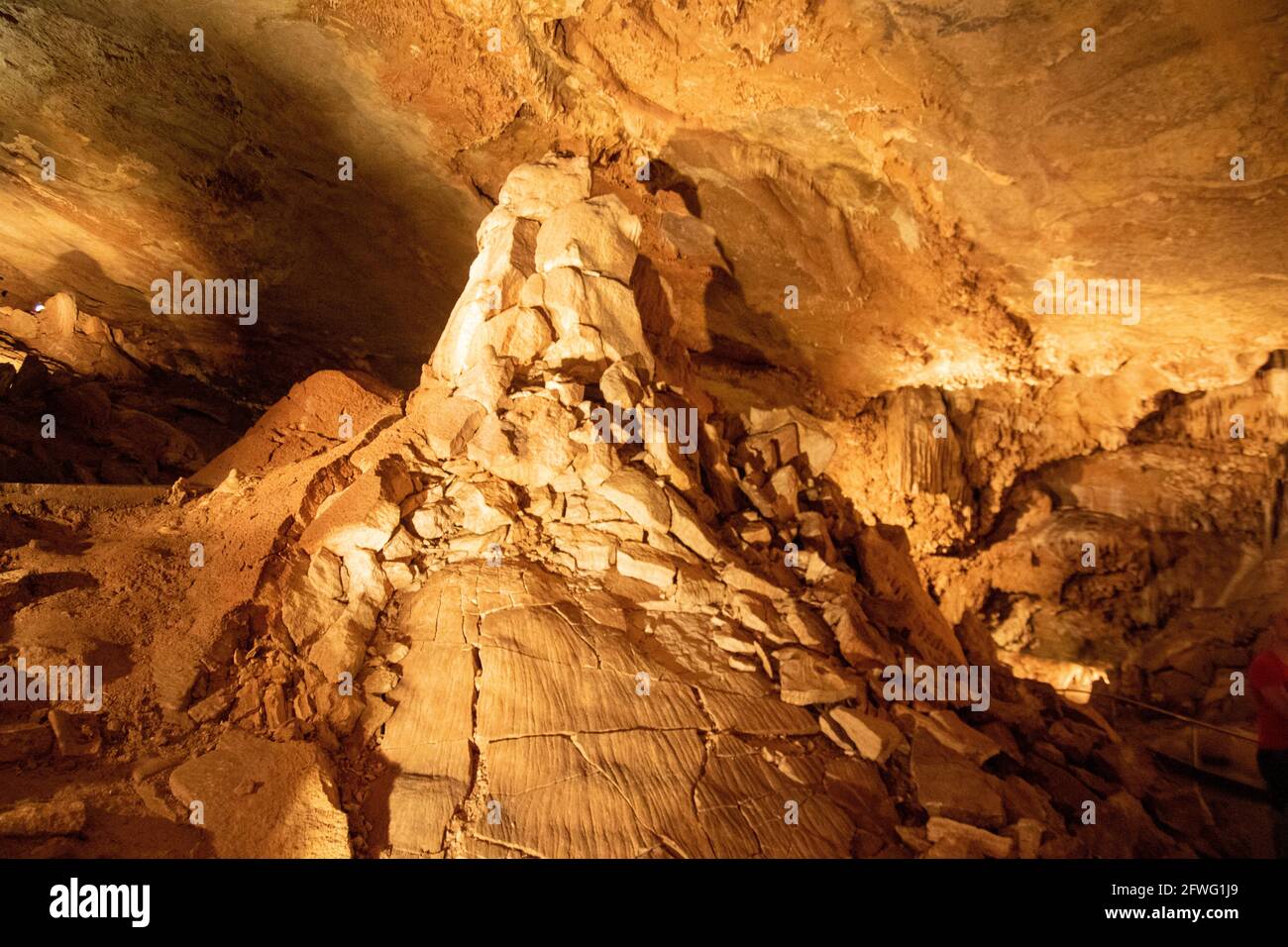 Stone decoration in Koneprusy caves in region known as Bohemian Karst ...