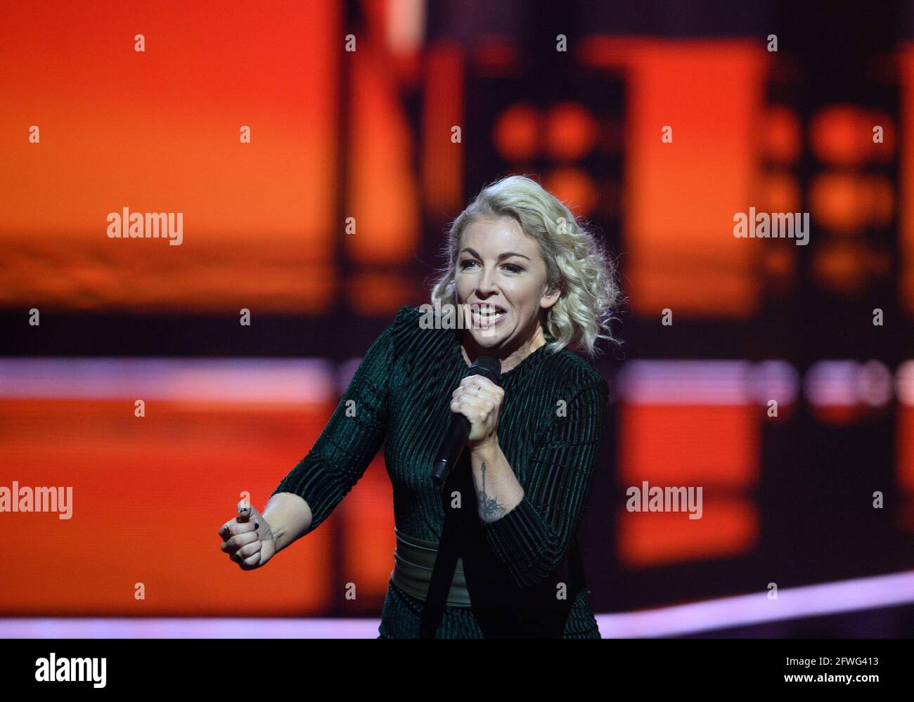 Rotterdam, Netherlands. 18th May, 2021. Singer Lesley Roy (Ireland ...