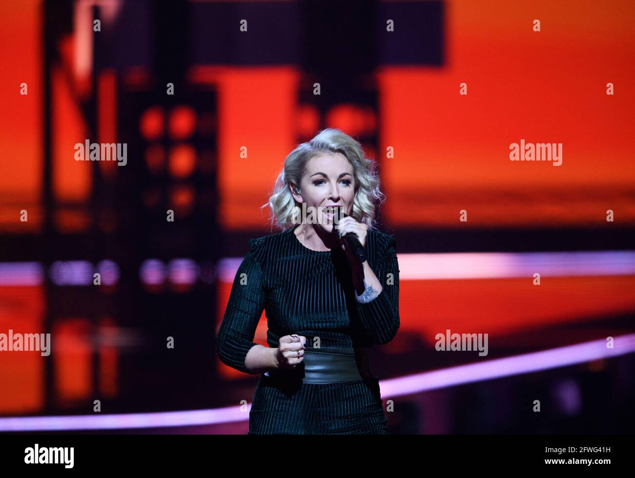 Rotterdam, Netherlands. 18th May, 2021. Singer Lesley Roy (Ireland ...