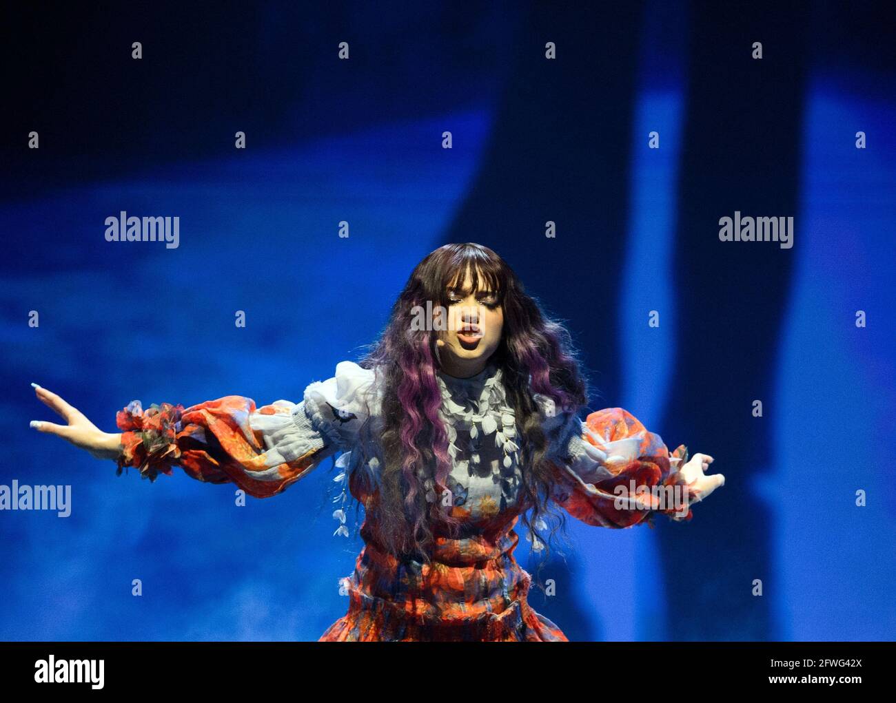 Rotterdam, Netherlands. 18th May, 2021. Singer Roxen (Romania) performs ...