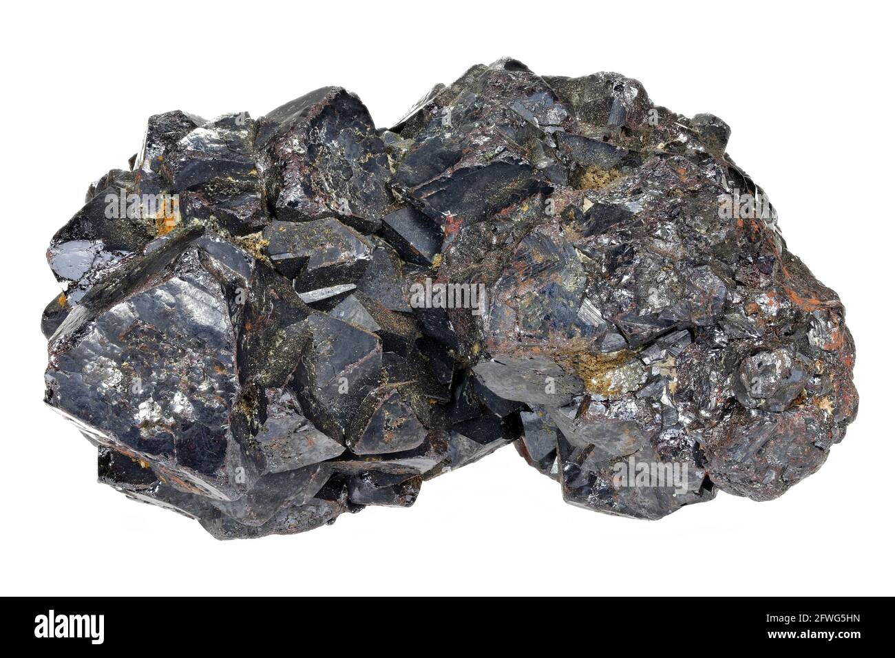 cuprite crystal cluster from Rubtsovsk Mine, Russia isolated on white ...